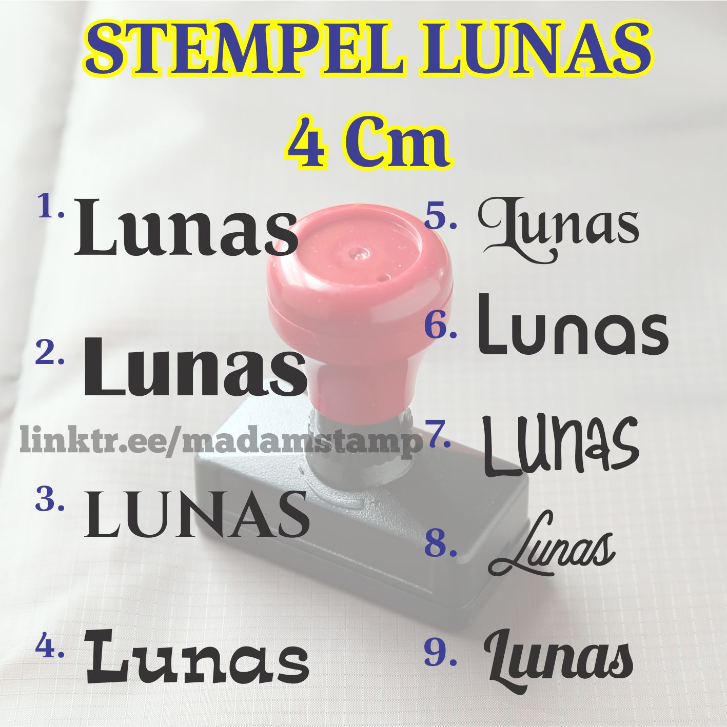 stempel lunas 4cm flash stamp nama nota toko otomatis murah | Lazada ...