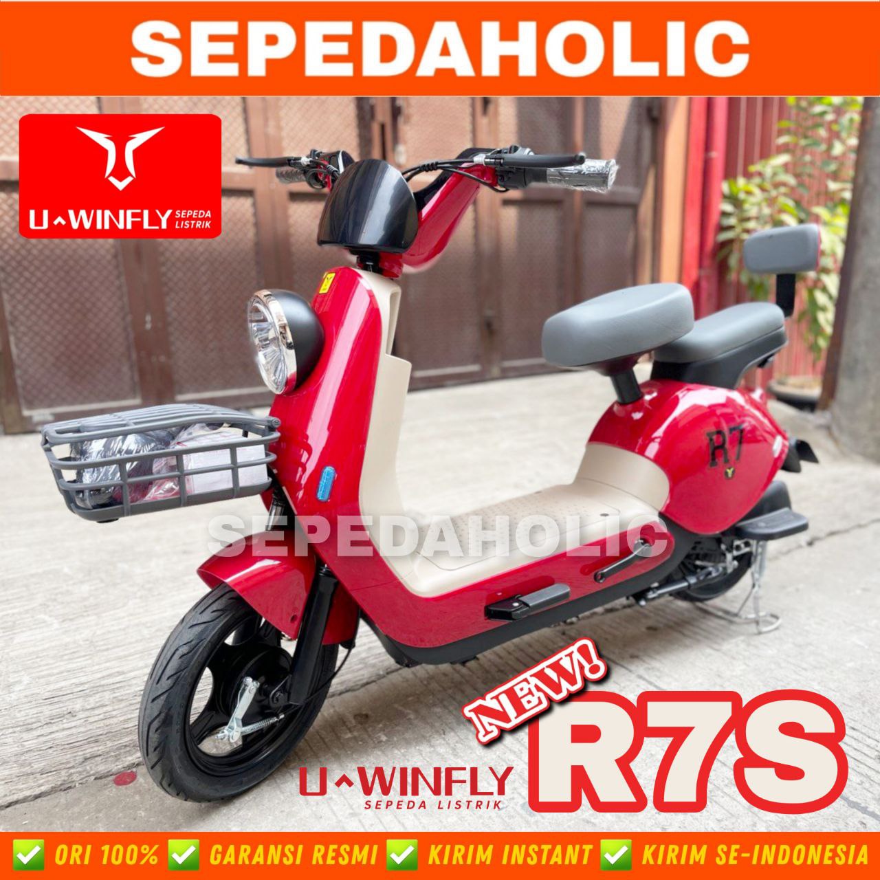 Sepeda Motor Listrik UWINFLY REDFISH 7 / RF7S / R7S 500 Watt Electric E ...