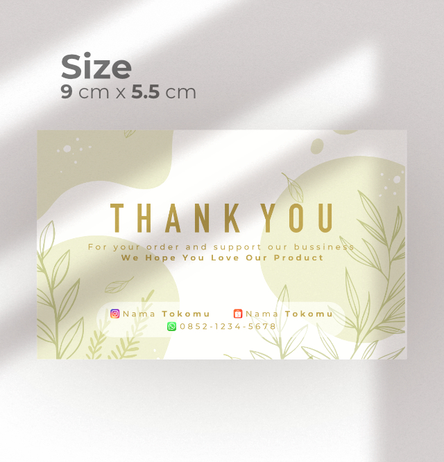 (Isi 25 pcs) Greeting card kartu ukuran 9cm x 5,5 cm, thanks card ...