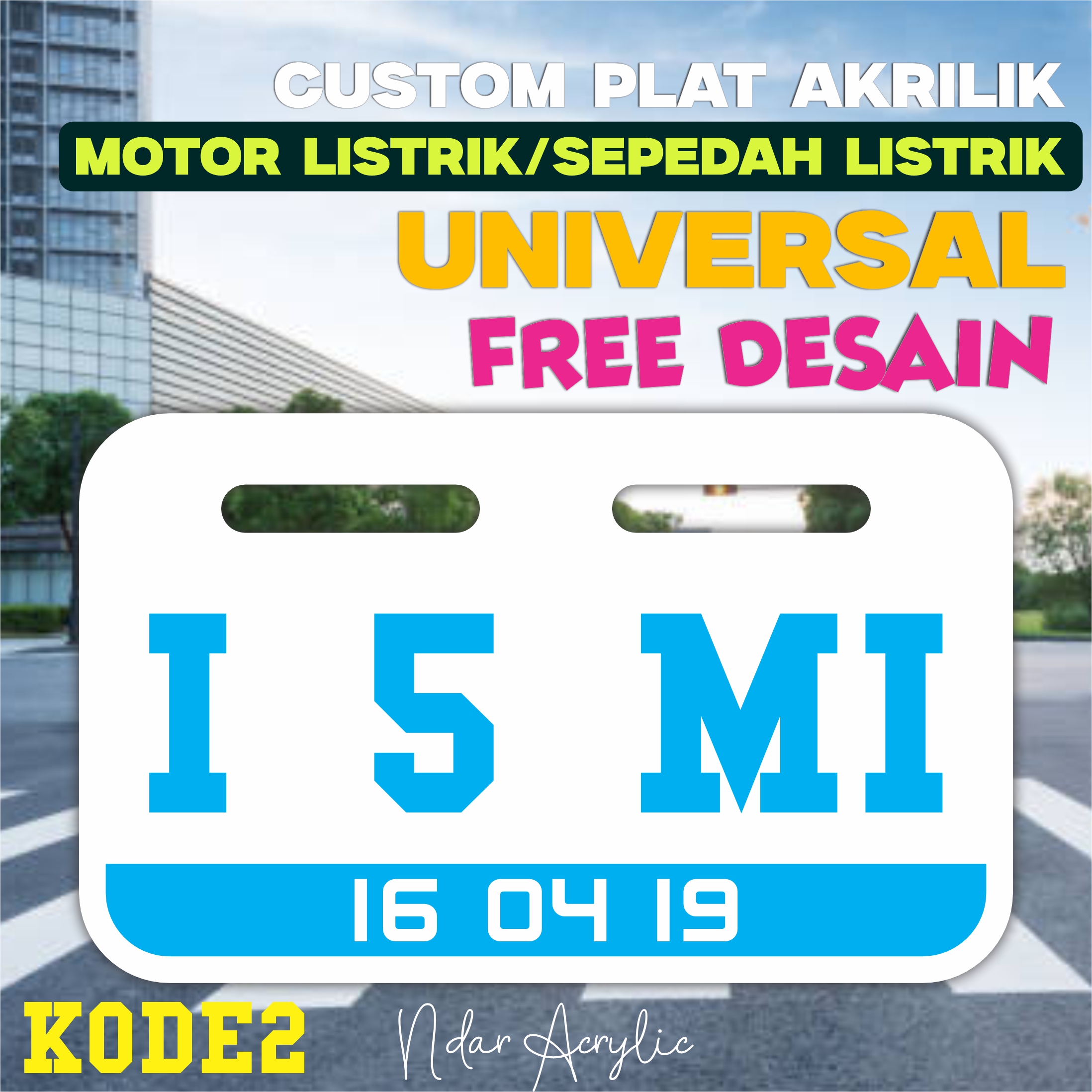 FREE DESAIN Plat Nomor Sepeda Listrik dan Plat No Akrilik Motor Listrik ...