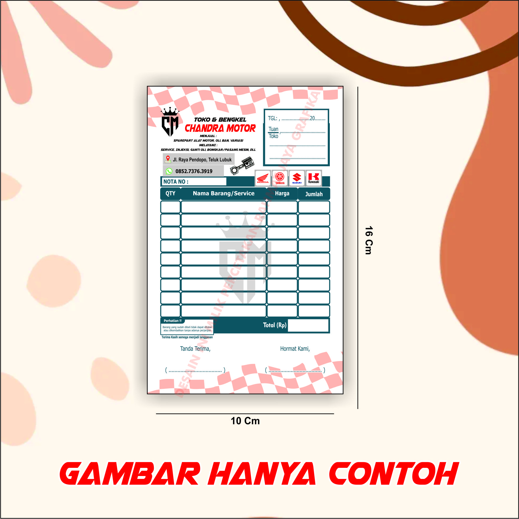 NOTA BENGKEL CUSTOM 2 PLY ISI 25 SET PAKAI NAMA SENDIRI NOTA KONTAN BON LAUNDRY SEMBAKO BENGKEL ...