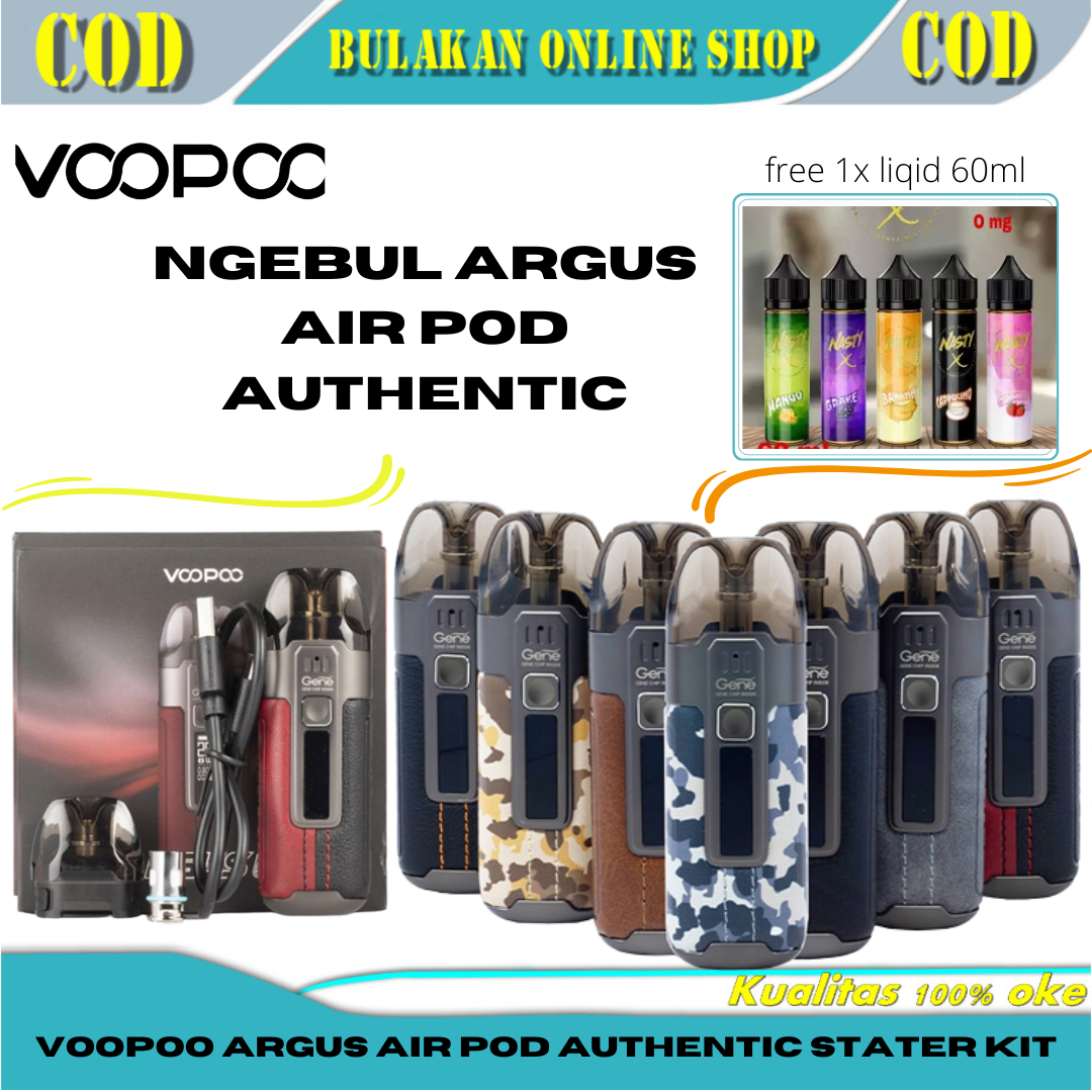 PAKET KOMPLIT // VOPOO ARGUS AIR POD SYSTEM 900MAH 100% – FREE 1X ...