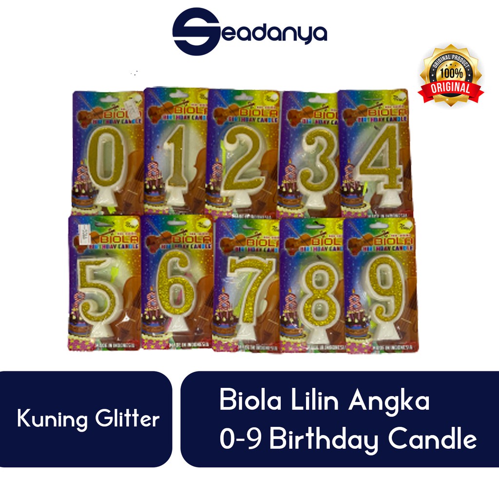 Lilin Angka 0-9 Kuning Glitter Yellow Lengkap - Happybirthday Candle ...