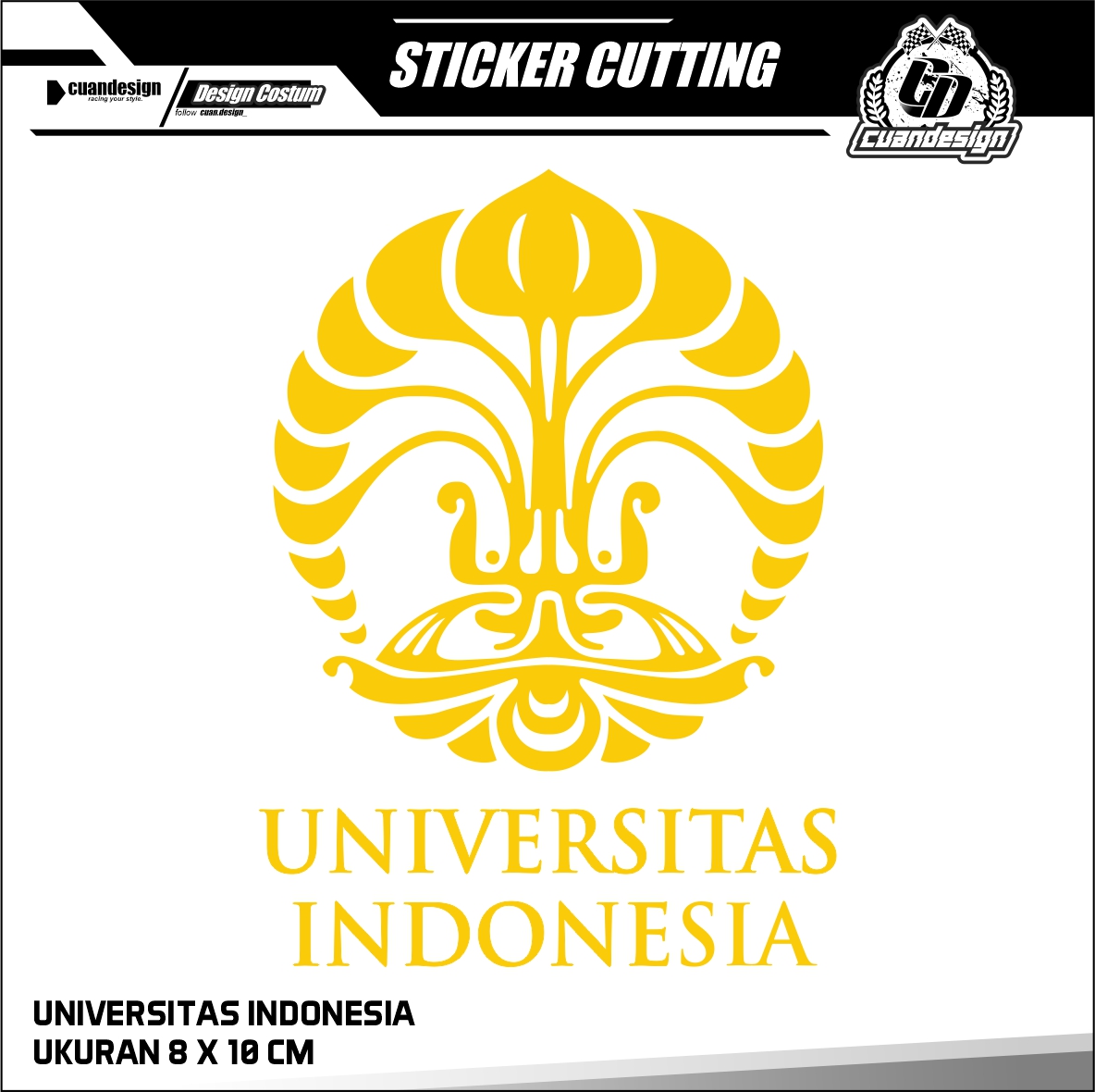 STIKER KAMPUS LOGO UI STICKER CUTTING UNIVERSITAS INDONESIA LEM KUAT ...