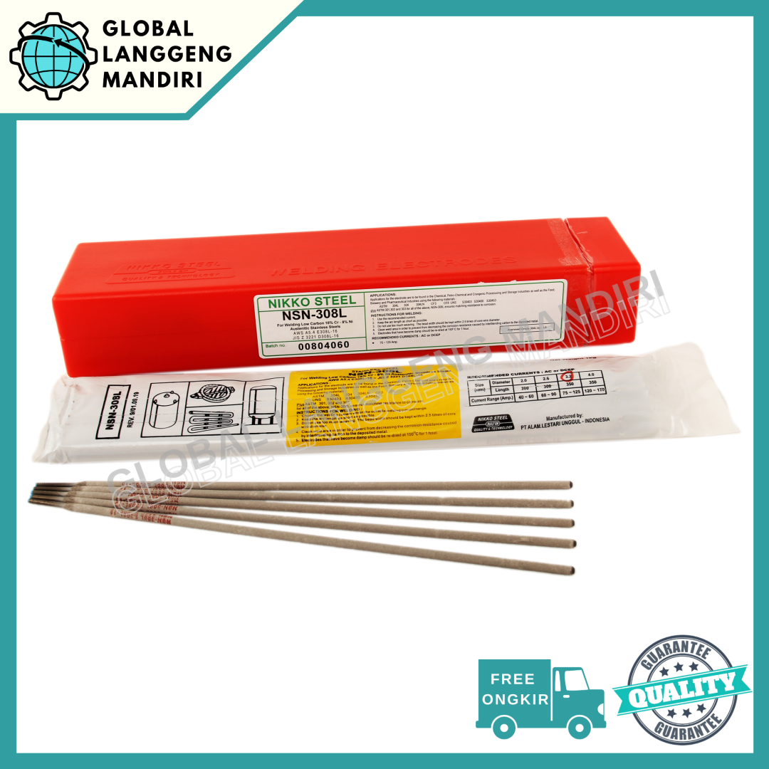 KAWAT LAS STAINLESS NSN308L 2.6MM (1KG) / KAWAT LAS LISTRIK NSN 308L 2 ...