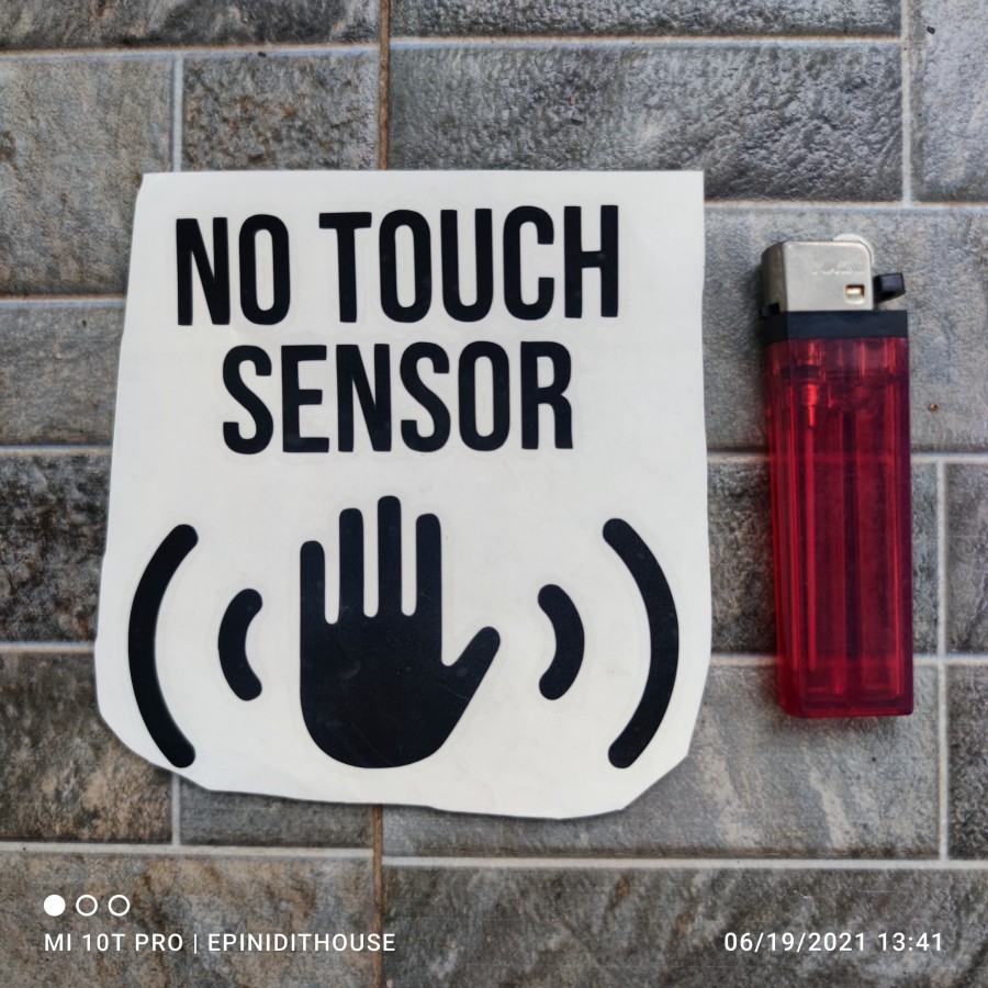 No touch sensor protokol kesehatan lift parkir sign cut stiker Prokes ...