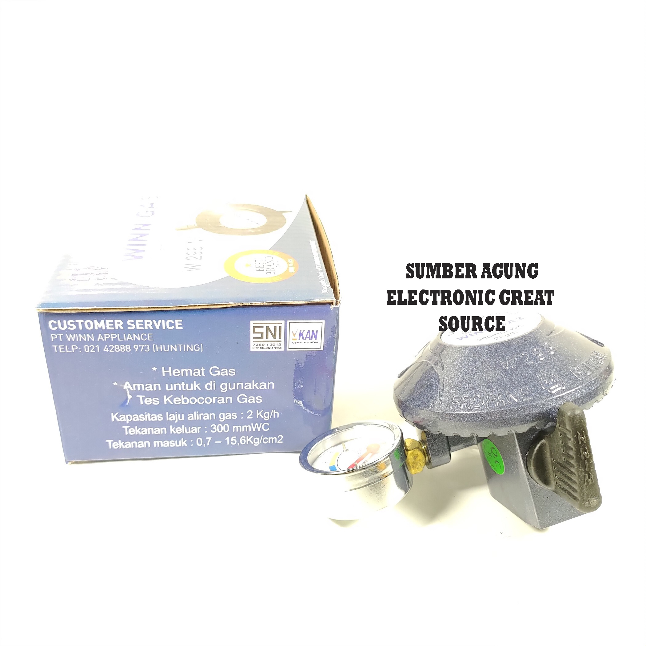 Regulator Winn Gas W298M Tekanan Rendah Meteran Tanda SNI KAN ...