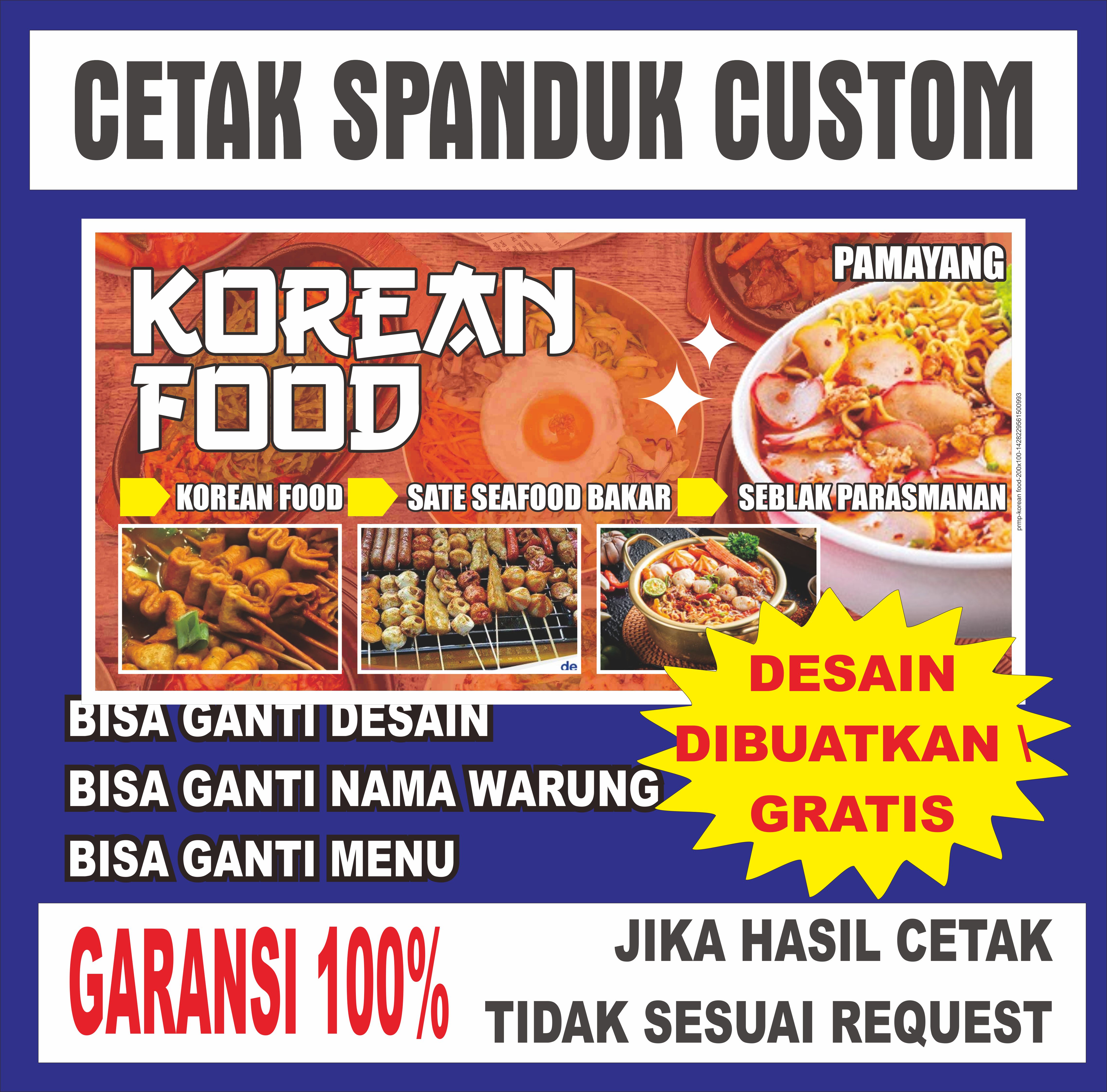 Spanduk Banner Korean Seafood Bisa Request Custom Desain Dibuatkan ...