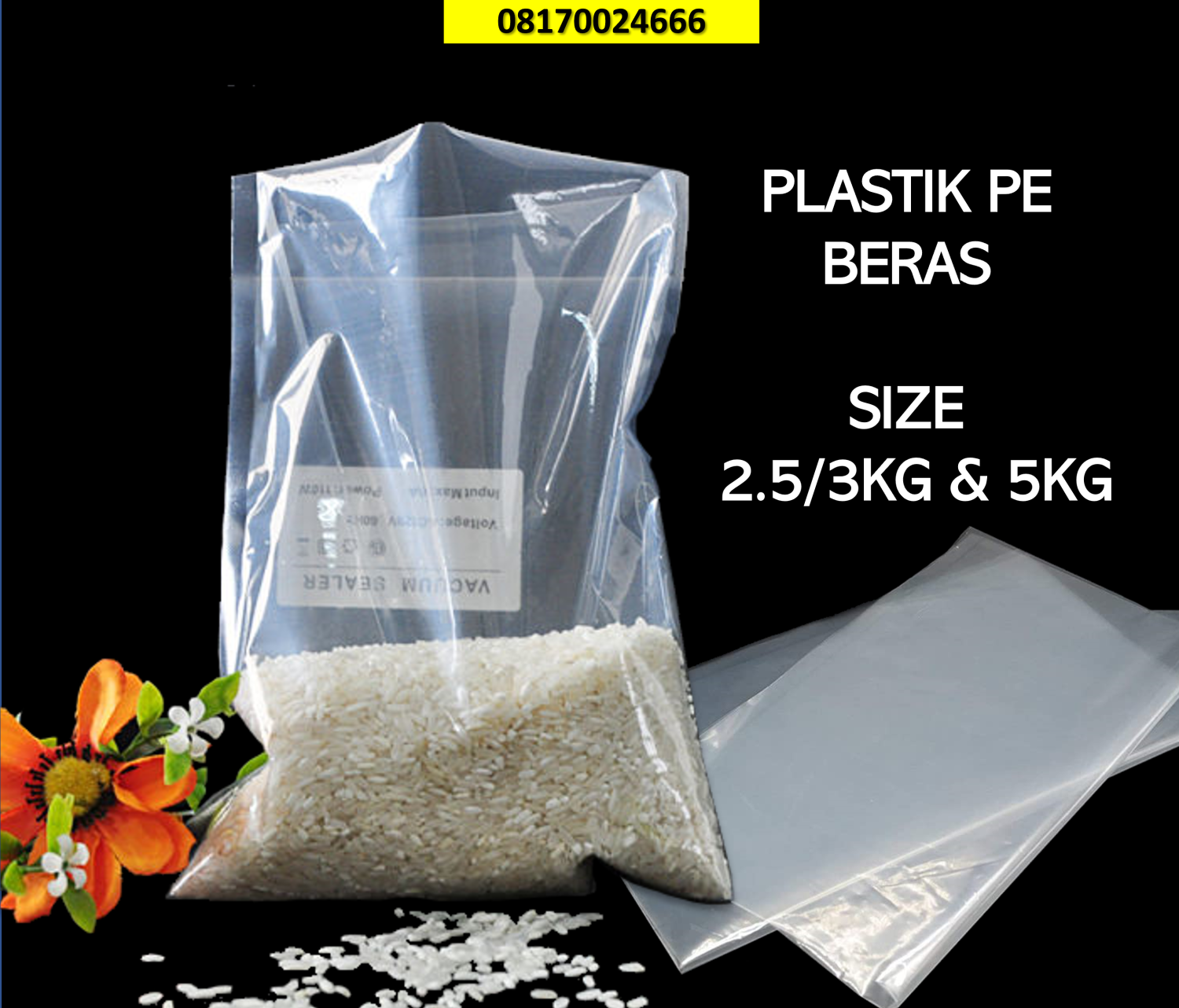 KANTONG PLASTIK PE BERAS UKURAN 3KG DAN 5KG POLOS BERAT 1KG Lazada
