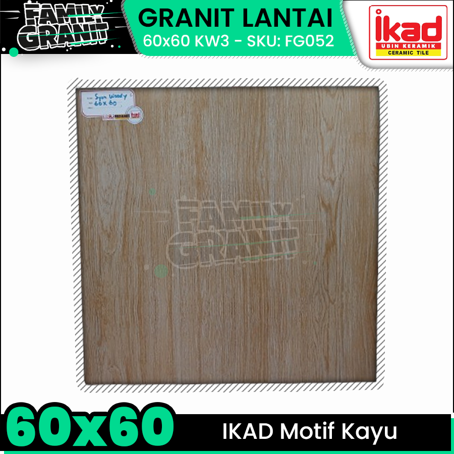 Granit Motif Kayu 60x60 IKAD Syon Woody Kasar Lantai Teras/Garasi ...