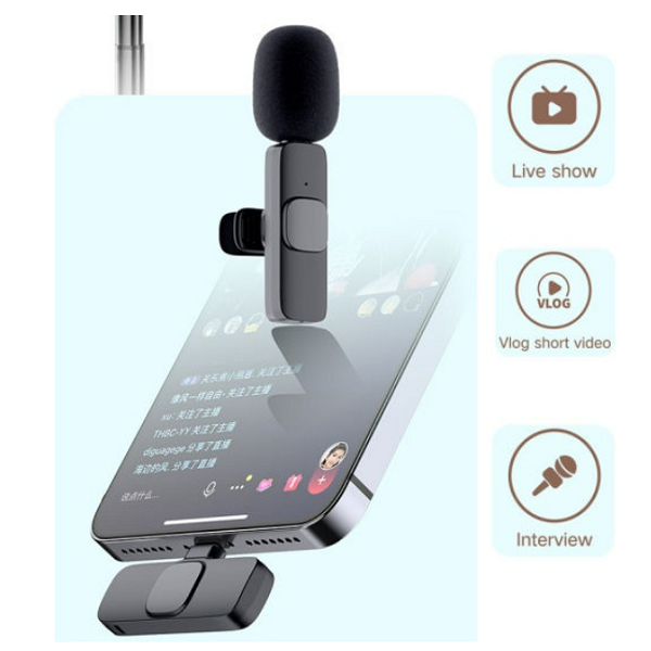 MIC WIRELESS / MIC KABEL CLIP ON FOR IPHONE AND ANDROID FOR LIVE ...