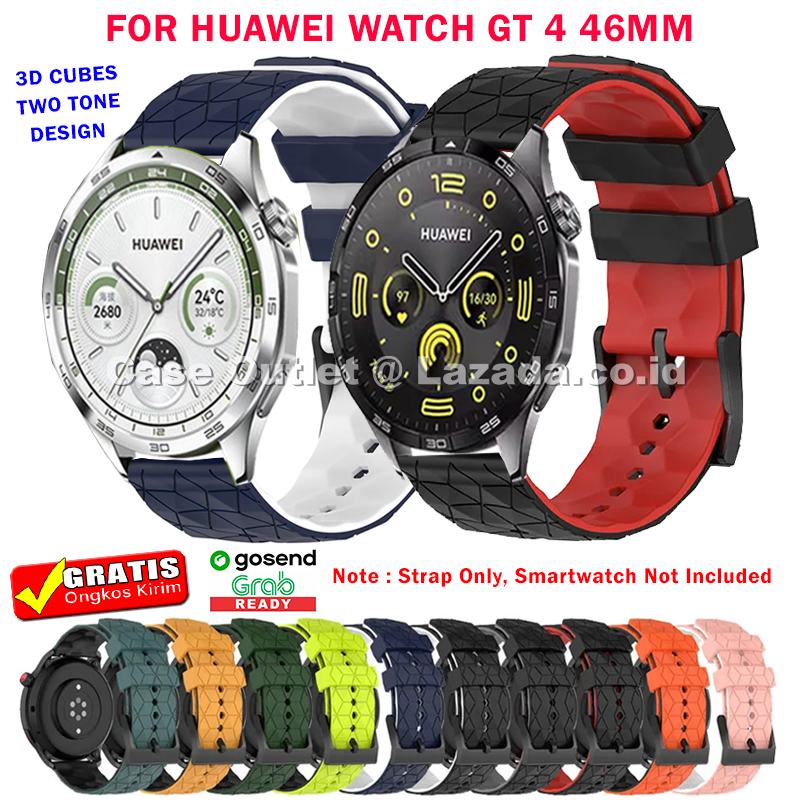 STRAP TALI JAM HUAWEI WATCH GT 4 46mm GT4 MODEL 3D CUBES TWO TONE ...