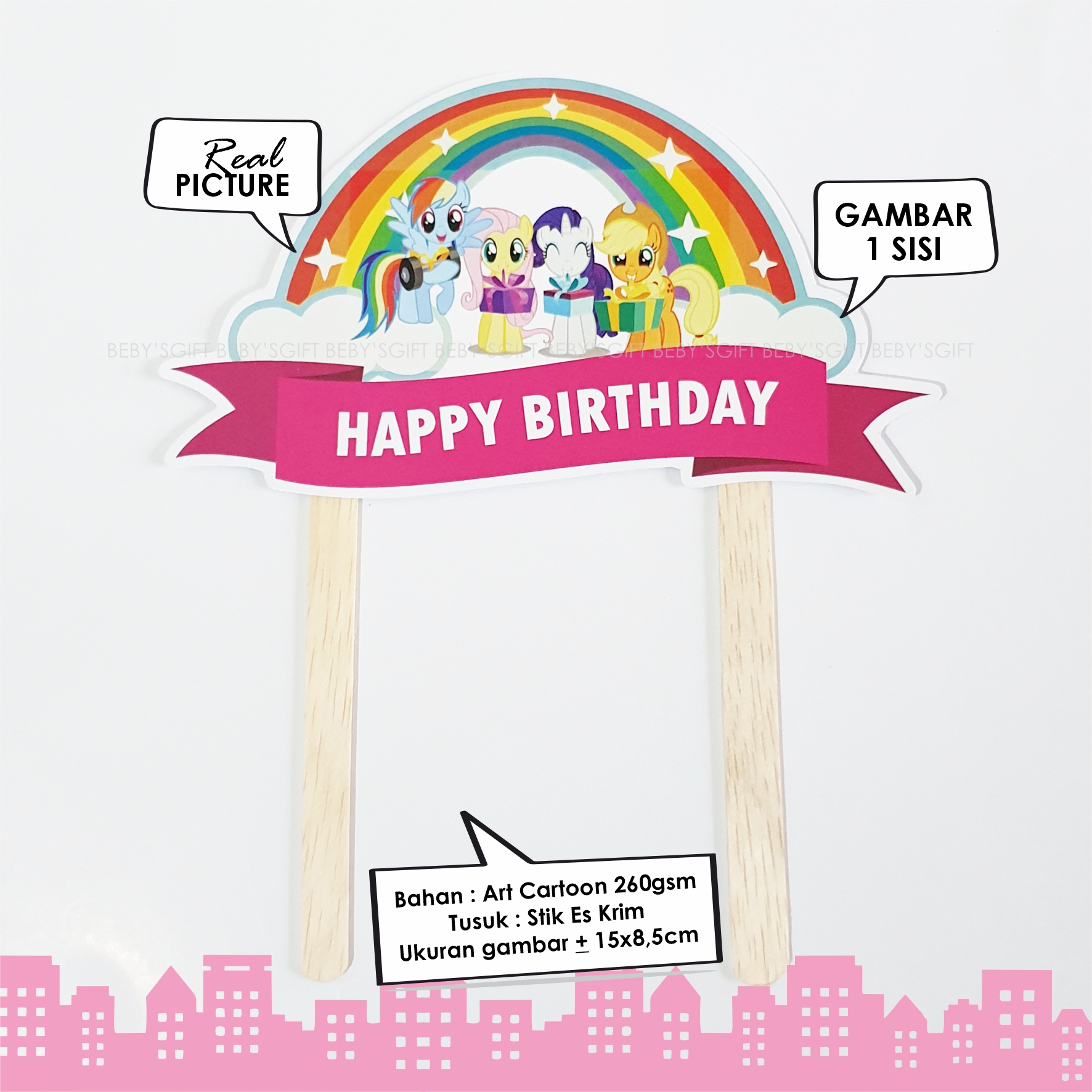 Topper Cake Ulang Tahun - My Little Pony atau Kuda Poni | Lazada Indonesia