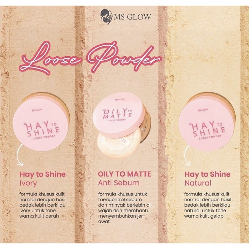 [COD] Ms Glow Loose Powder Original Hay to Shine, Oily to Matte 12gr Ms ...