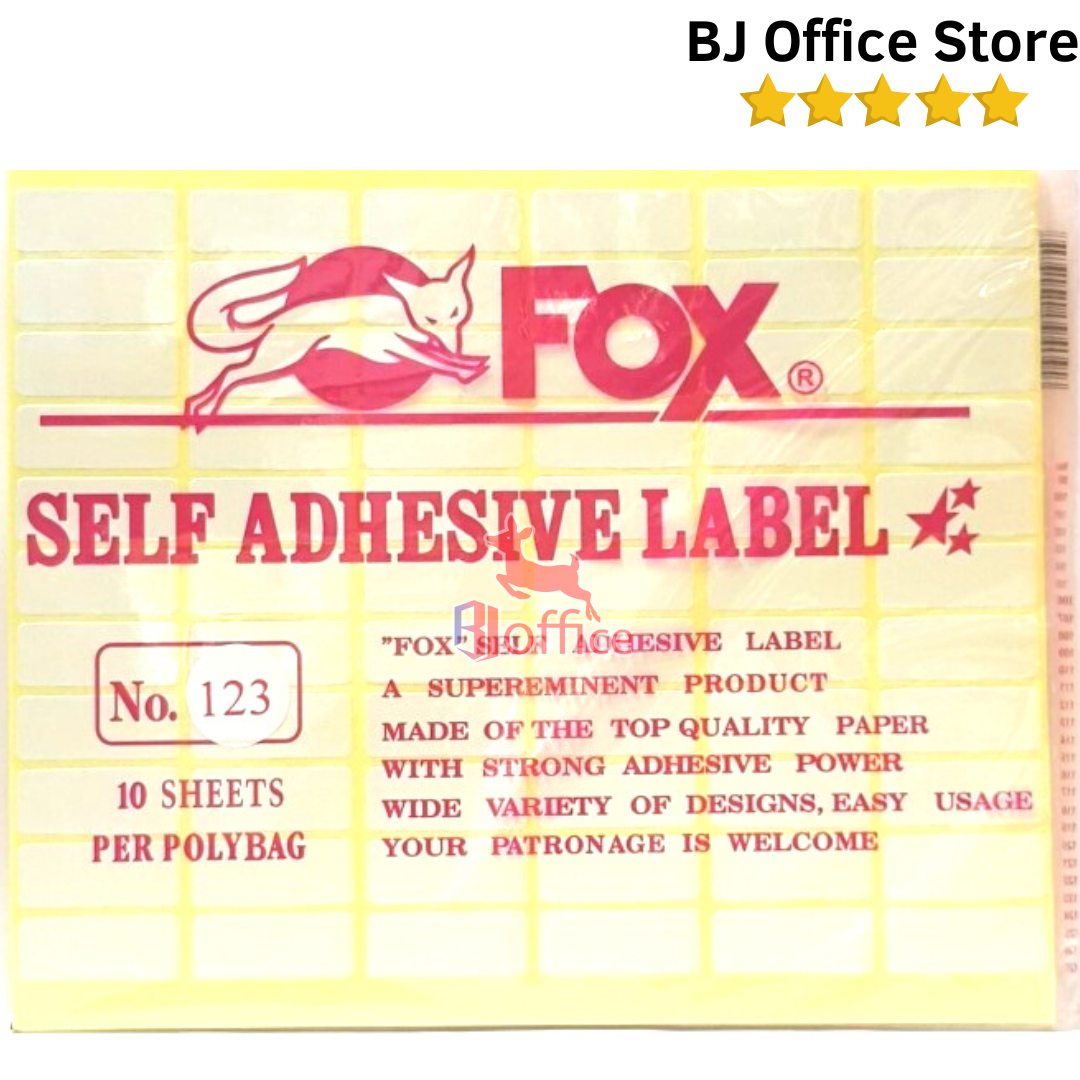Kertas / Label Stiker Fox No. 123 ukuran 12 x 30 mm | Lazada Indonesia