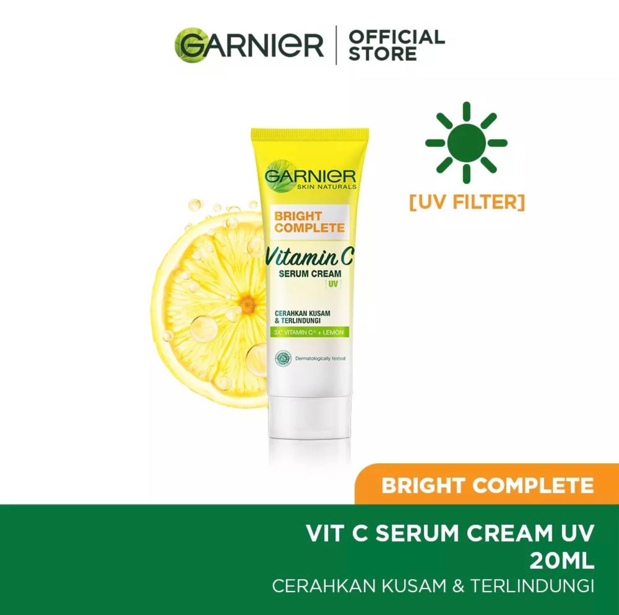Garnier Bright Complete UV Vitamin C Serum Cream 20ml - Cream Siang ...