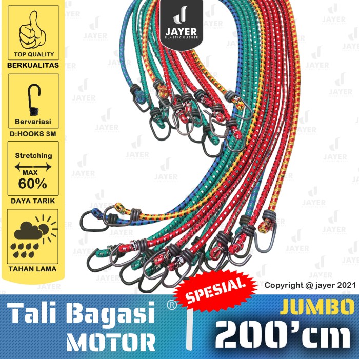 [Otomotif] Tali Bagasi Motor Jumbo Panjang 2 Meter [Baru] | Lazada ...