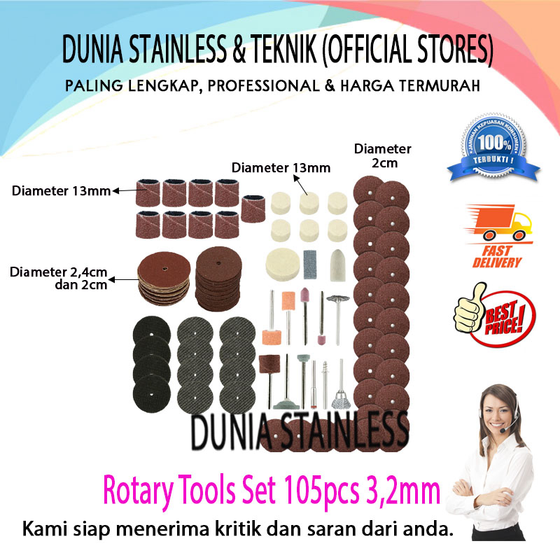 Amplas Mini Die Grinder /Rotary Tools Set 105 pcs | Lazada Indonesia