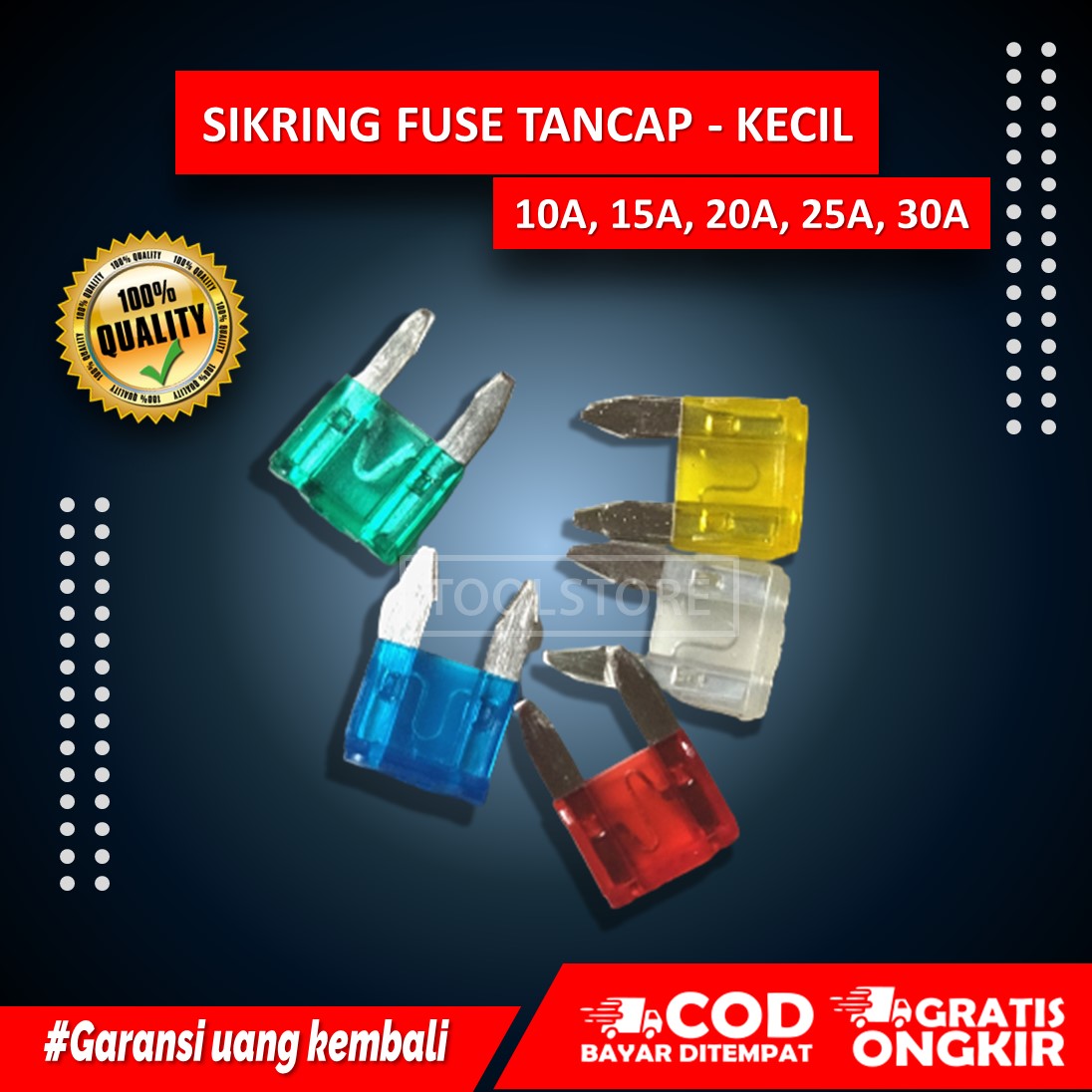SEKRING SKRING SIKRING MOTOR MOBIL FUSE PIUS TANCAP KECIL 10A 15A 20A ...