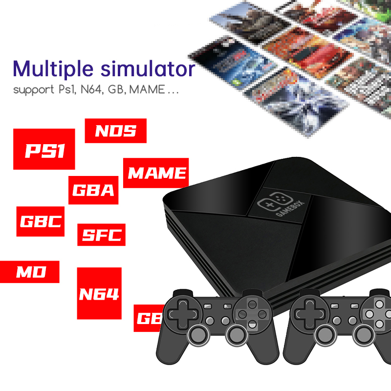 Temoo 4K HD เครื่องคอนโซลวิดีโอเกมไร้สาย2.4G/ลวดตัวควบคุมคู่เกมทีวีย้อน ...