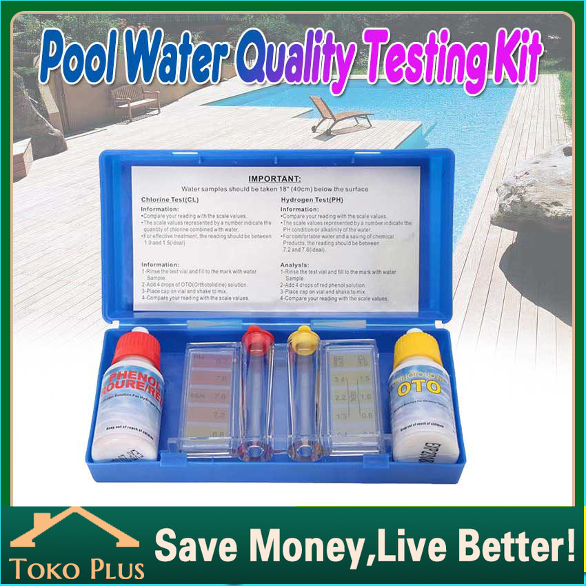 2 In 1 Tes Kit Kolam Renang / Test Kit PH Dan CL / Testkit Air Ph Dan ...