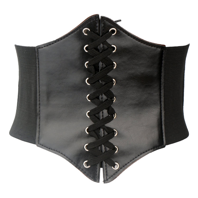 Faux Leather Corset Belt Fashion Sabuk Korset Hitam Korset Rose Belt ...