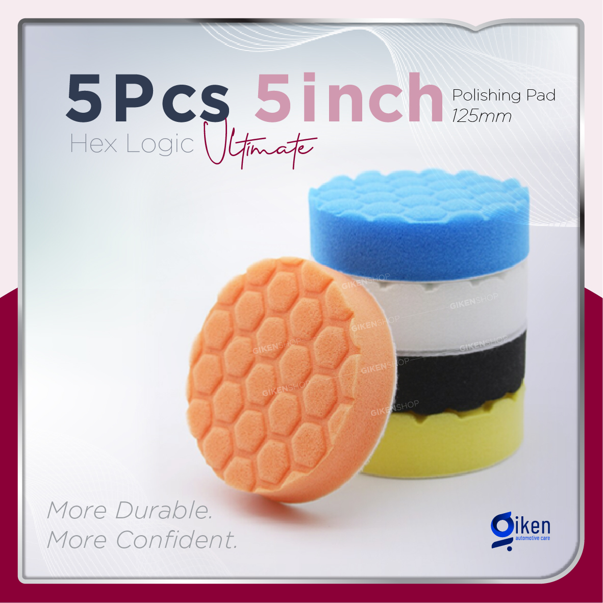 Busa Spon Pad Alat Mesin Poles Body Mobil Motor 5 Pcs 5 Inch Hexagon ...