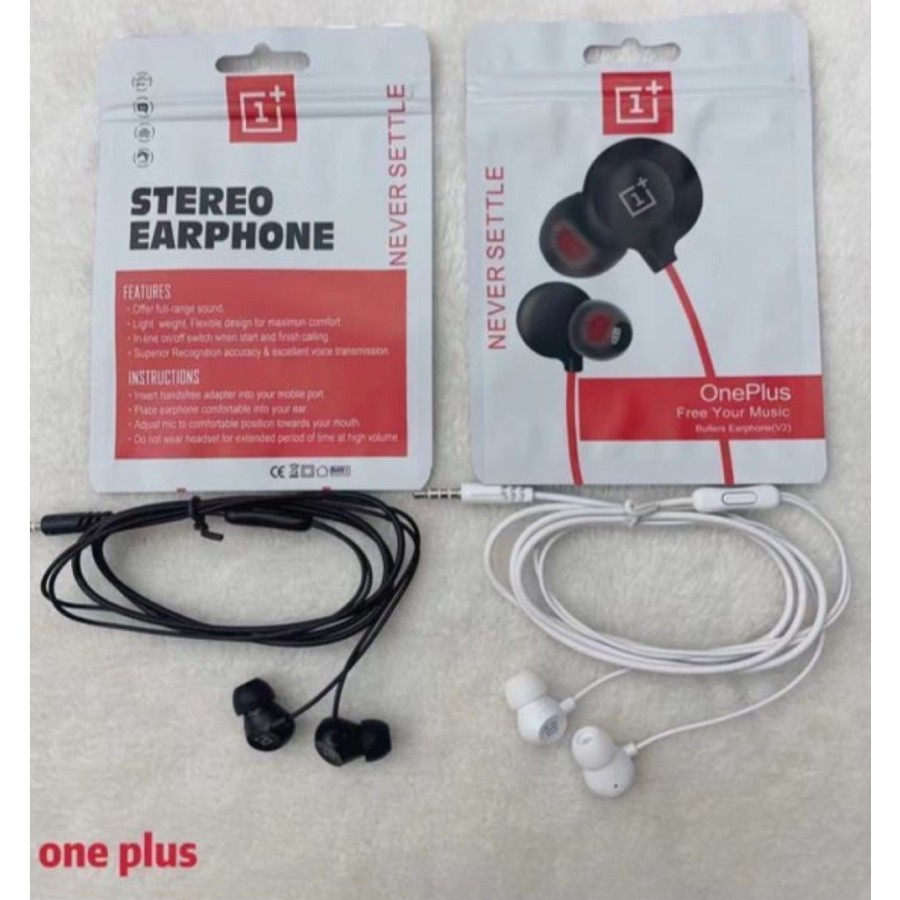 HEADSET HANDSFREE ONEPLUS + MIC EXTRA BASS EARPHONE | Lazada Indonesia