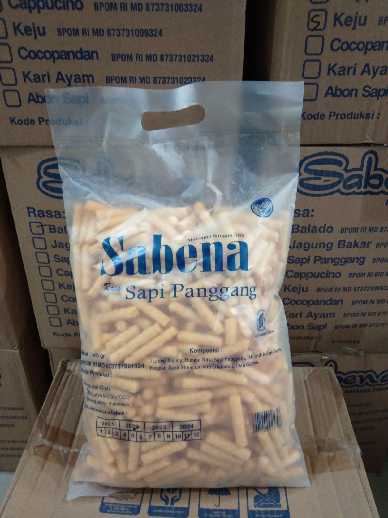 Cemilan Stik Sabena Balado Keju Cemilan Instan Stik Sabena 360 Gram ...