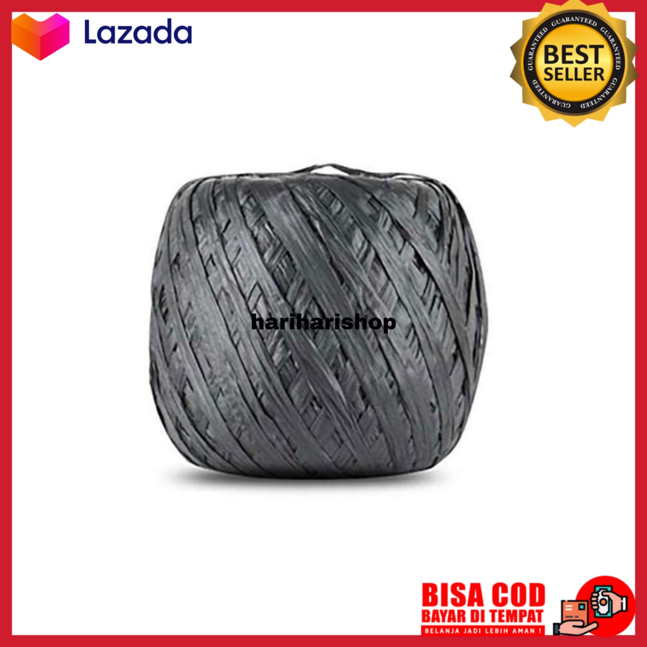 TALI RAFIA GULUNGAN BESAR 1KG TALI PLASTIK HITAM | Lazada Indonesia