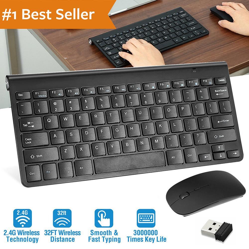 Wireless Keyboard Mouse Combo 2.4G Key Board Tanpa Kabel Nirkabel Kibor ...