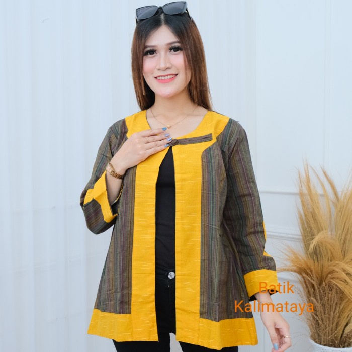 outer lurik kuning batik kalimataya nurlian | Lazada Indonesia