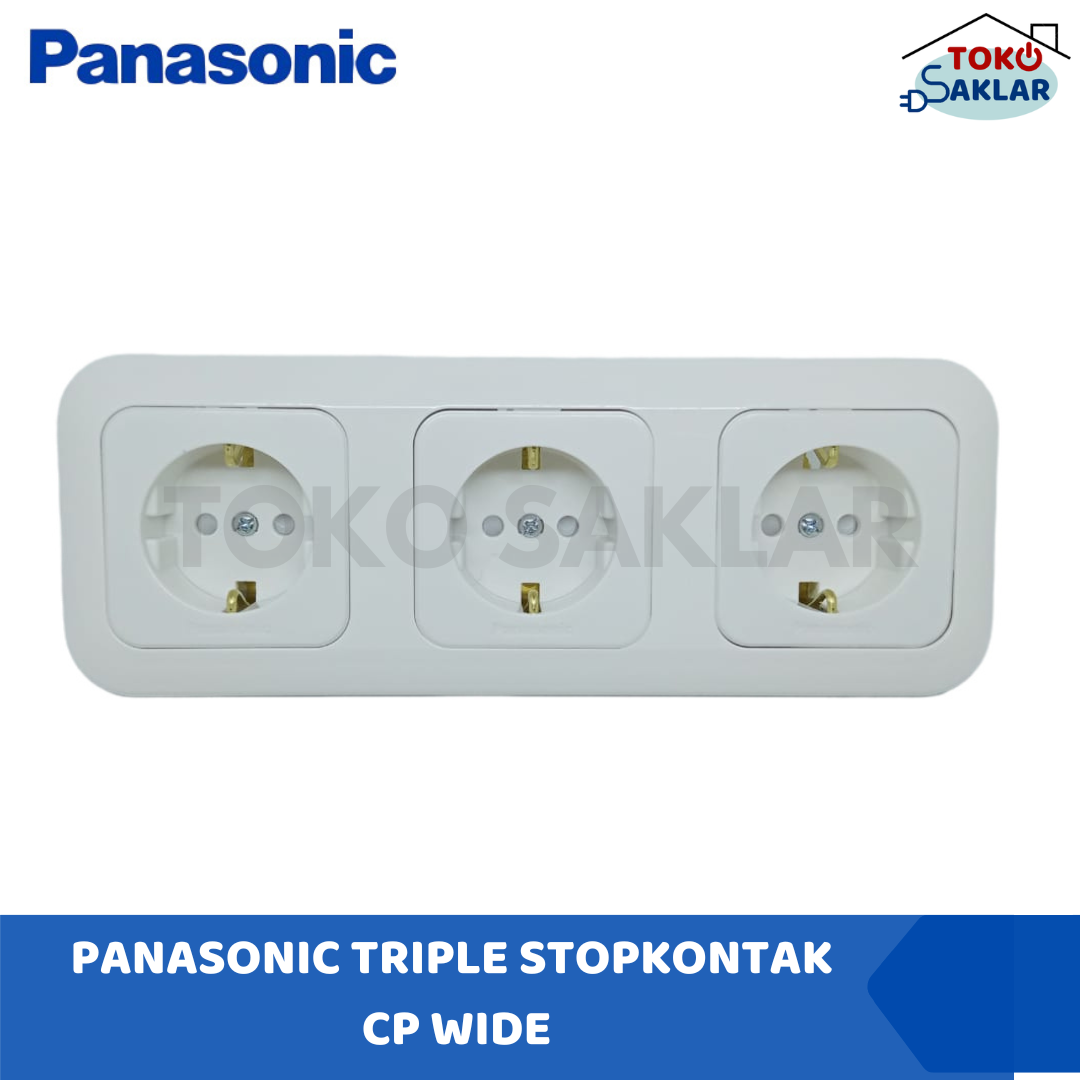 Stop Kontak Triple CP ( Child Protection ) Panasonic 3 Gang Stopkontak ...