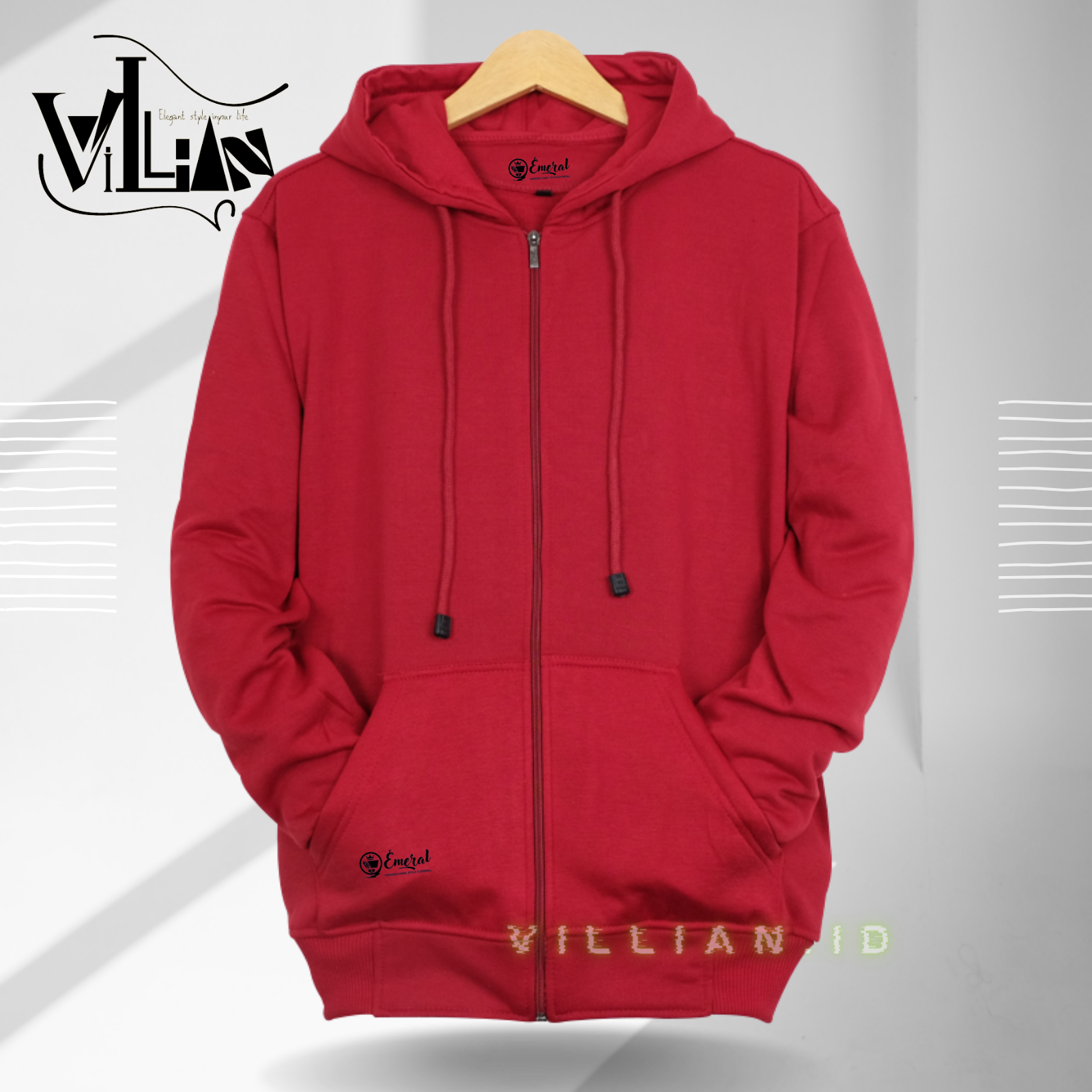 NEW Sweater Hoodie RITSLETIN/ ZIPPER Pria Jaket Distro Bahan Fleece ...