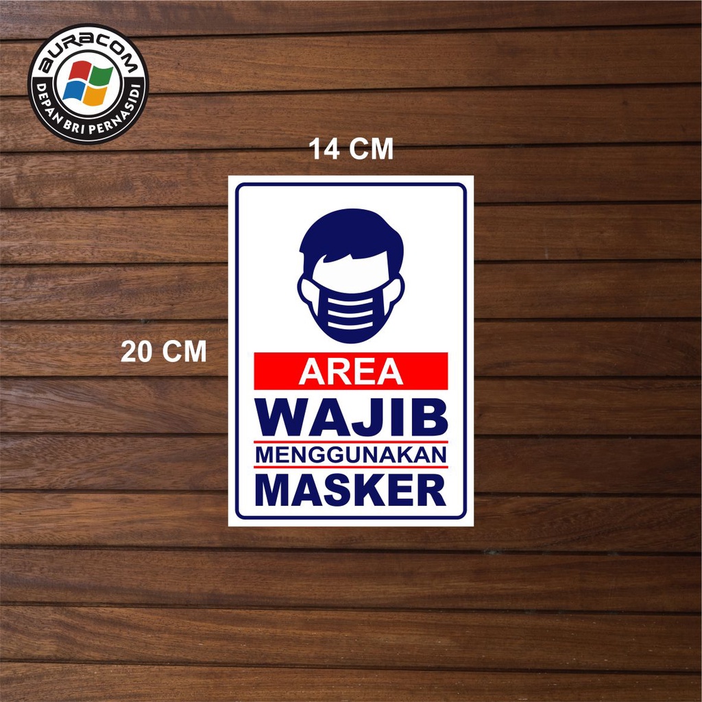 A5, Akrilik, Stiker Peringatan, Sticker Warning Sign, WAJIB PAKAI ...