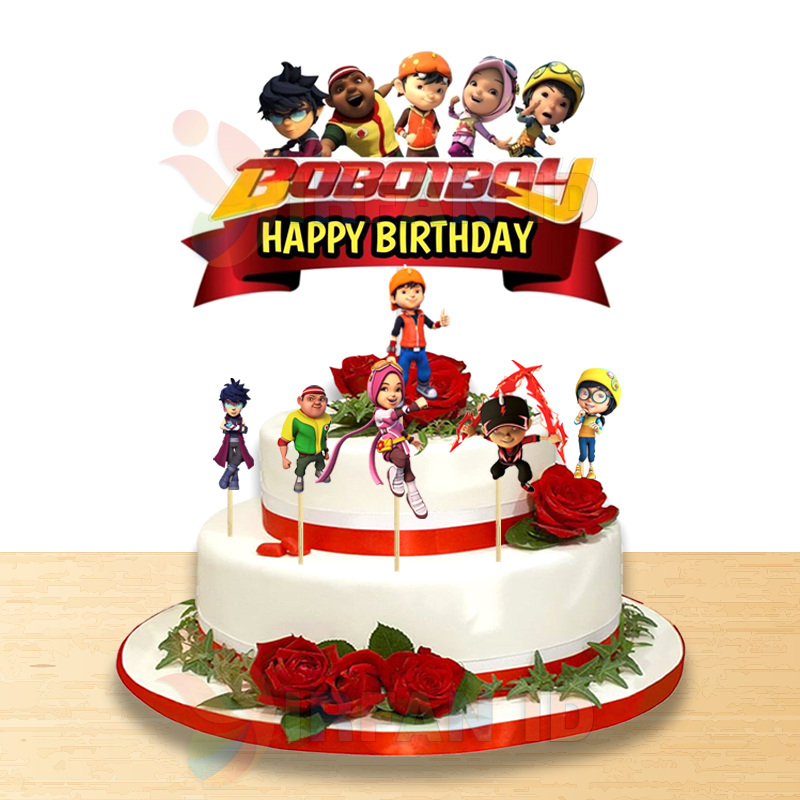 Topper Kue Karakter Boboiboy Hiasan Kue Ulang Tahun Happy Birthday ...