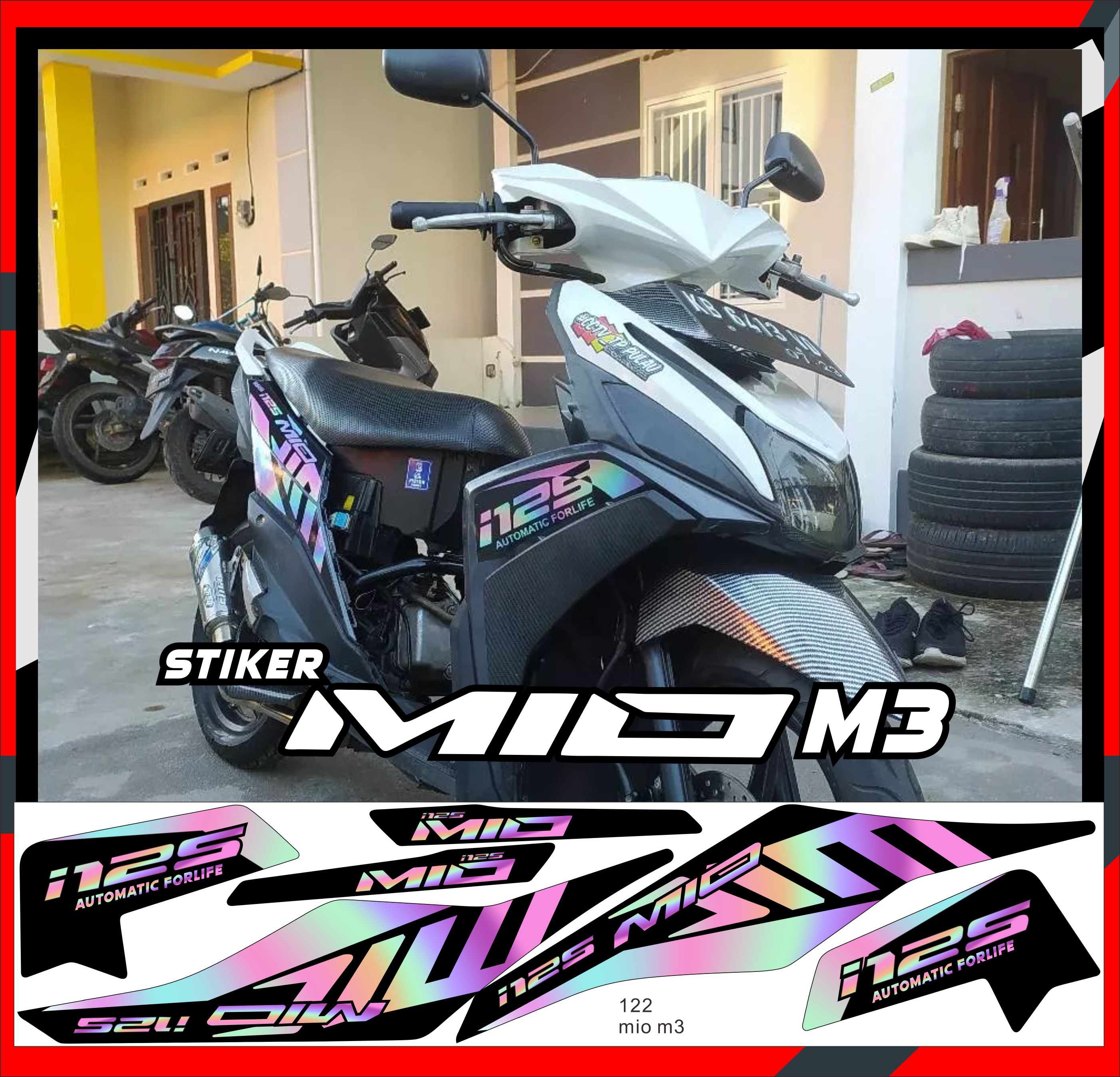 Stiker Striping Mio M3 lama Carbu 2008 Variasi rainbow | Lazada Indonesia