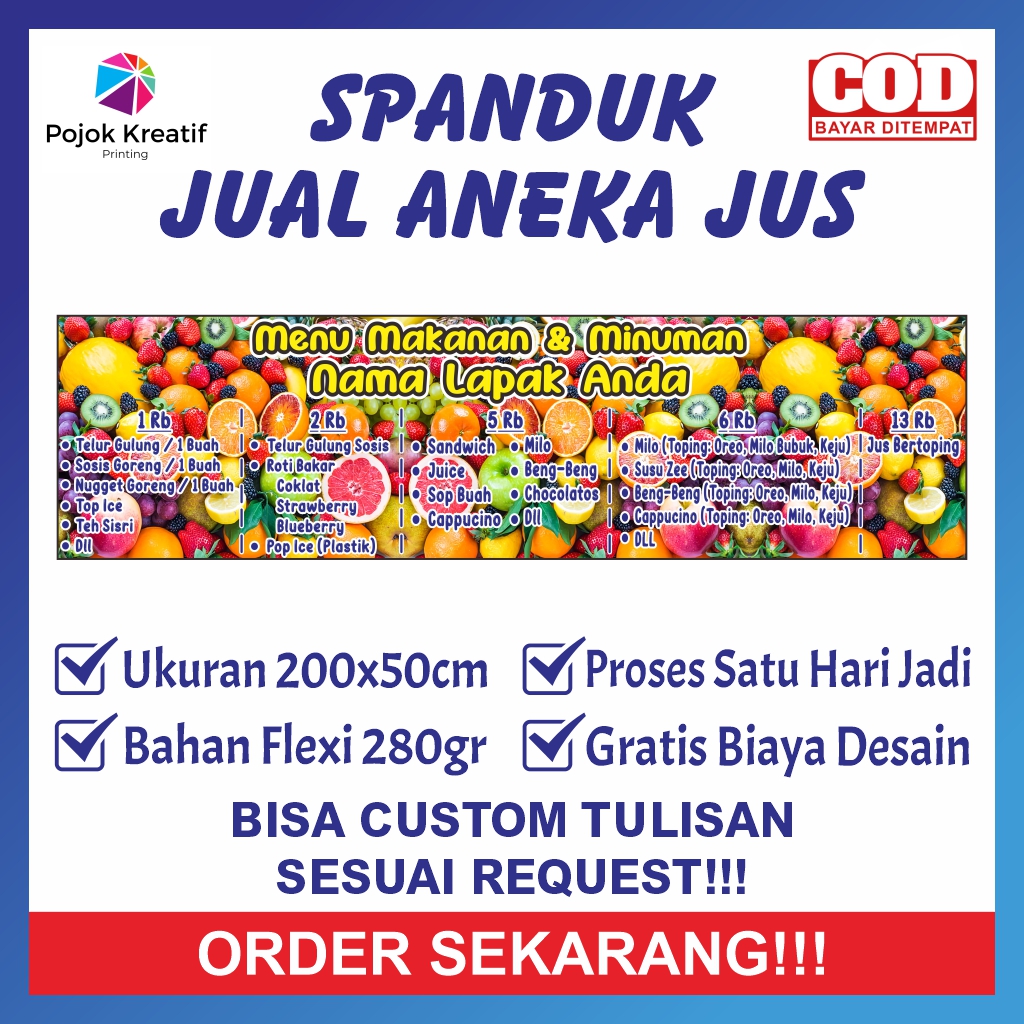 Spanduk Sepanduk Banner Benner Baner Bener Backdrop Plang Promosi Usaha ...