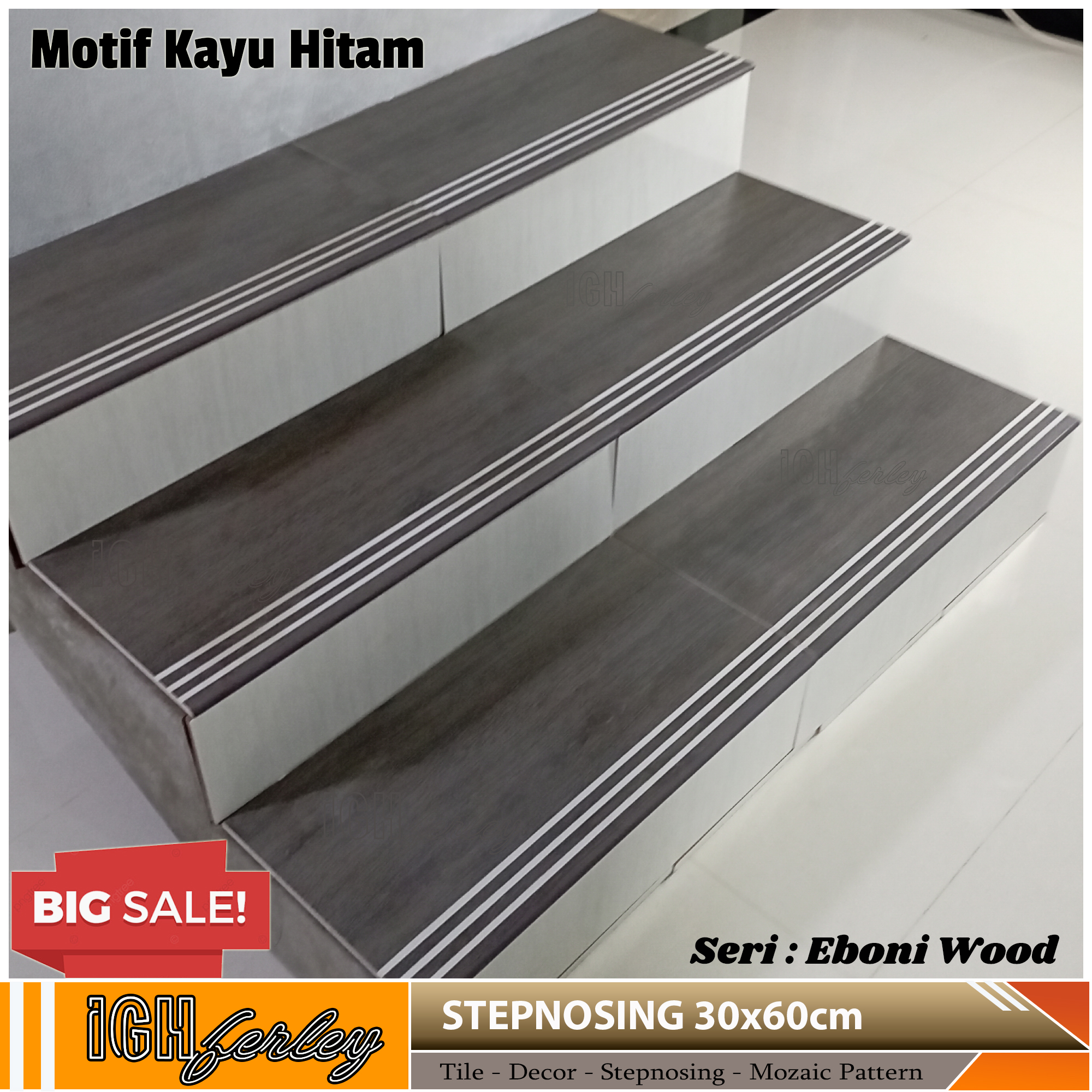 Stepnosing Tangga Granit 30x60 Motif Kayu Hitam Keren Banget | Lazada ...