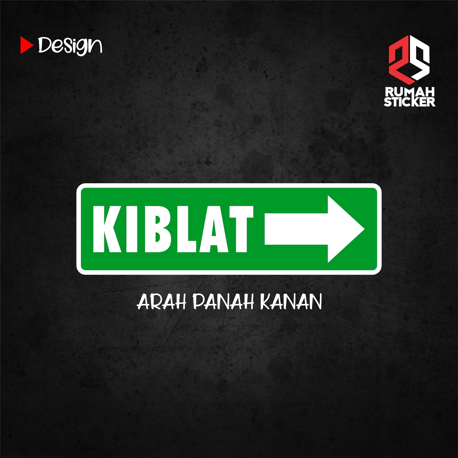 STICKER STIKER CUTTING TANDA PENUNJUK ARAH KIBLAT | Lazada Indonesia