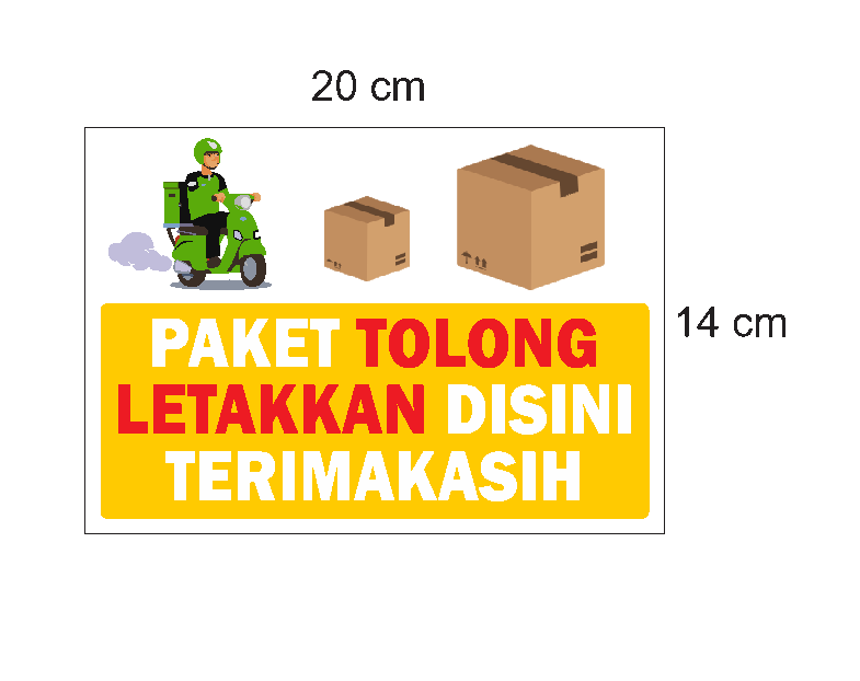 Stiker Himbauan Paket Tolong Letakkan Taruh Disini Ojol Kurir Tulisan ...