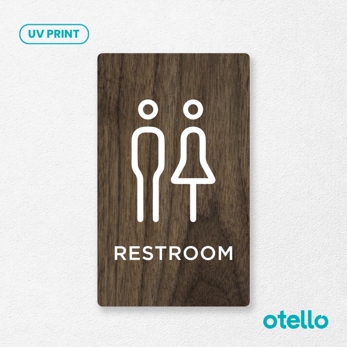 Murah Restroom Sign Board Kayu Print Signage Papan Ruang Wooden Room ...