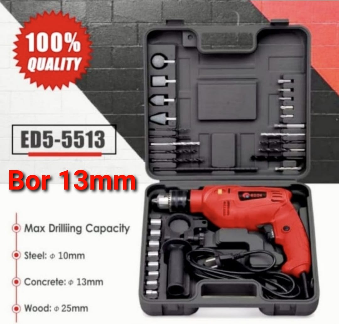 BOR Set Koper LISTRIK IMPACT DRILL EDON ED5-5513 Modern | Lazada Indonesia
