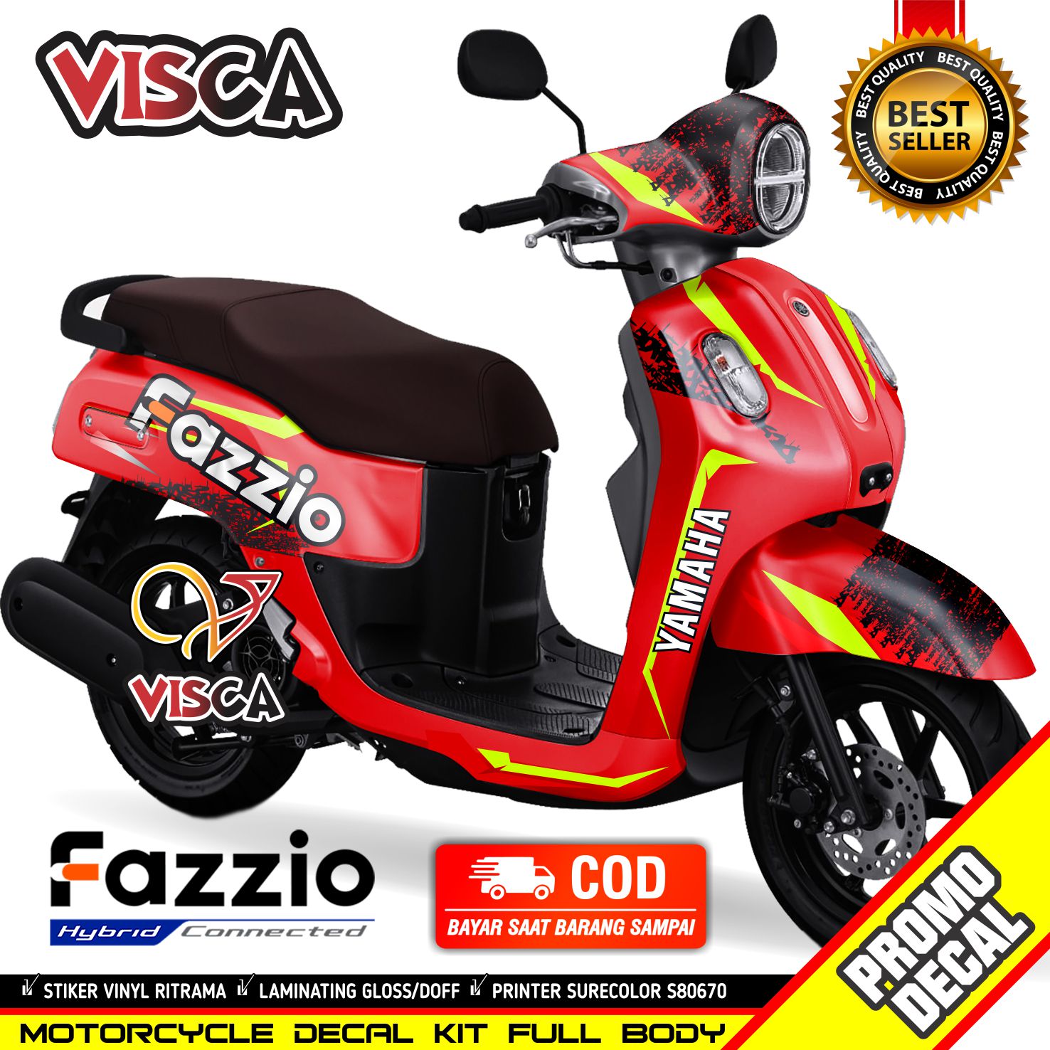 Decal Yamaha Fazzio Stiker Motor Fazzio Dekal Fazzio Stiker decal ...