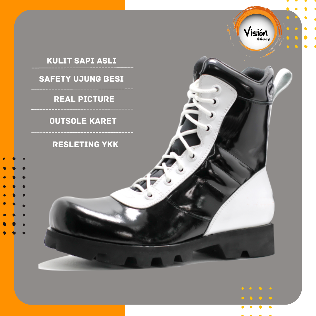 SEPATU PDL PROVOST POLISI SATPAM DINAS LAPANGAN MENGKILAP TANPA SEMIR ...