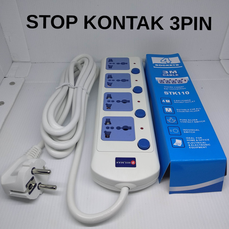 Colokan Stop Kontak 4 Lobang Universal Stopkontak extension 4 lubang ...