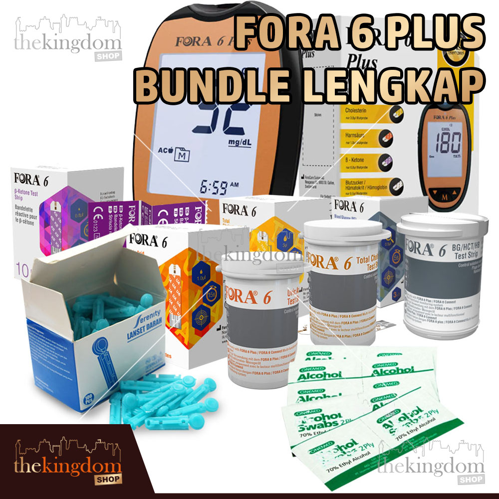 Fora 6 Plus 6in1 Bundle Lengkap Alat Cek Gula Kolesterol Asam Urat ...
