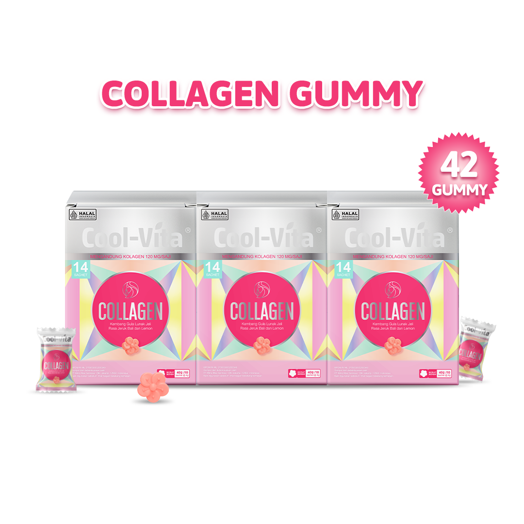 Coolvita 3 Box Collagen Gummy Rasa Jeruk Bali dan Lemon | Gummy Sehat Penuh Manfaat | Suplemen ...