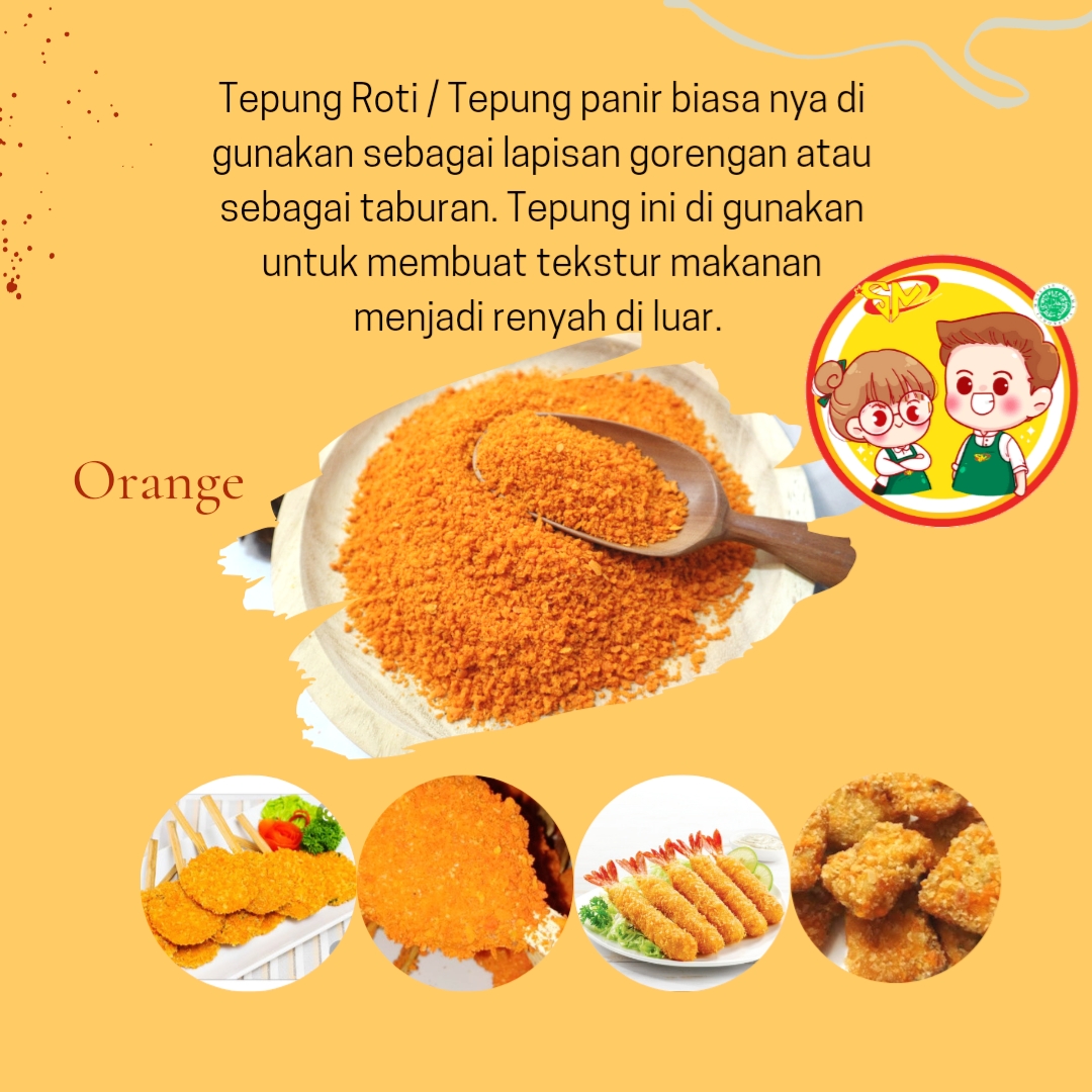 Tepung panir 500gm,Tepung roti, Bread crumbs,Tepung panir orange ...