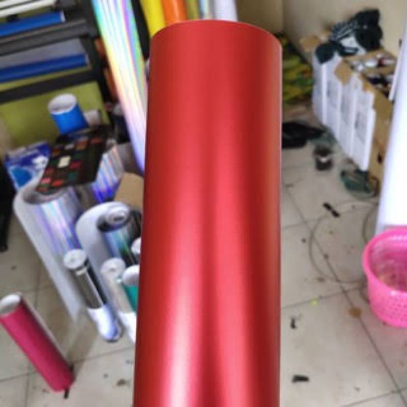 Skotlet Motor Warna Merah Metalic Doff/Sticker Motor Merah Doff Metalik ...